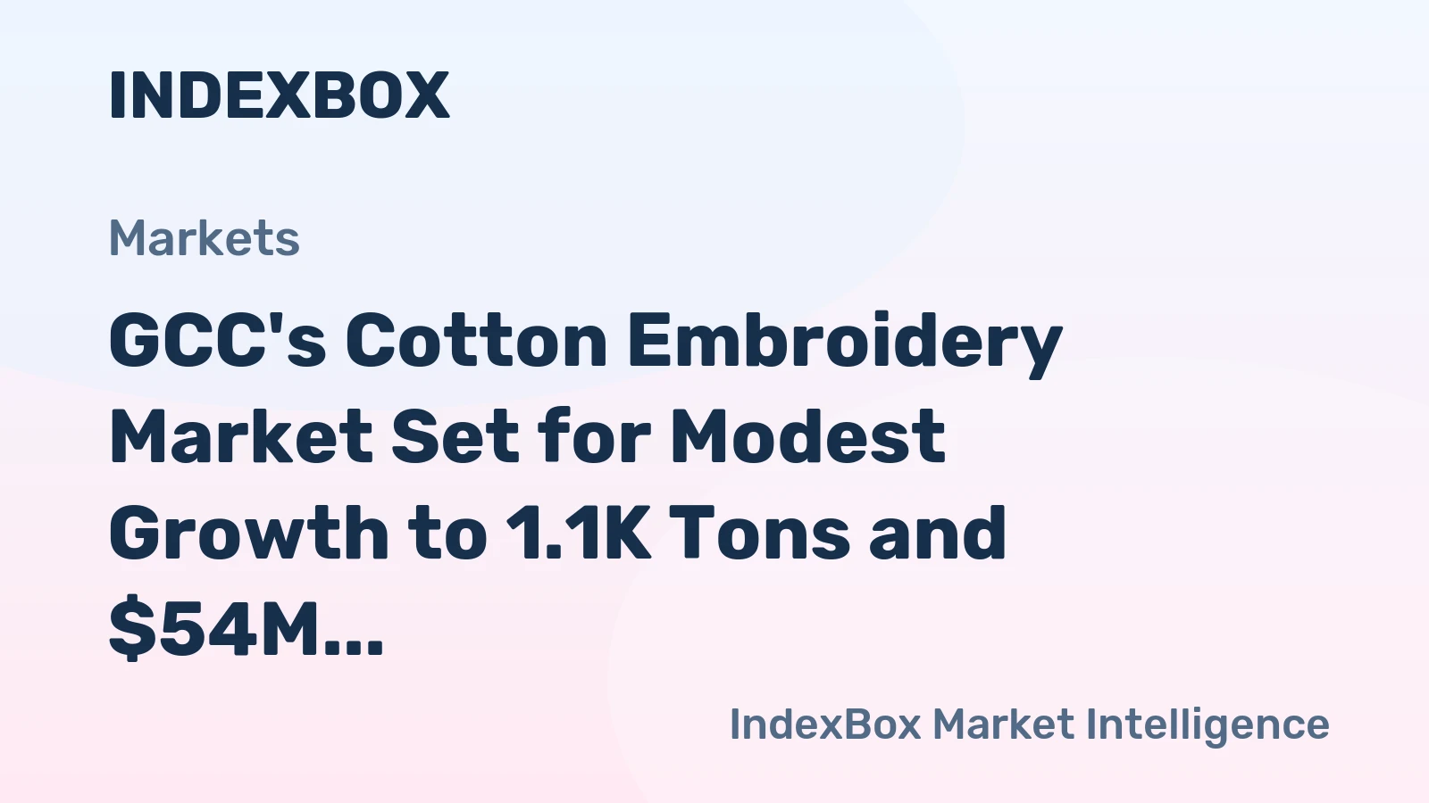 GCC's Cotton Embroidery Market Set for Modest Growth to 1.1K Tons and $54M