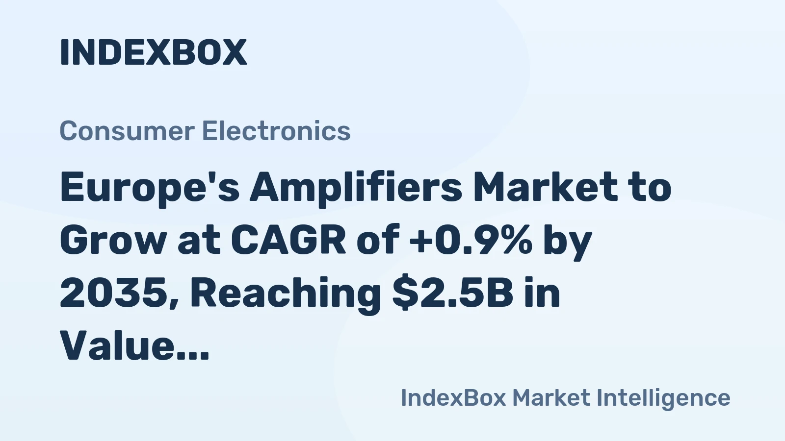 Europe's Amplifiers Market to Grow at CAGR of +0.9% by 2035, Reaching $2.5B in Value