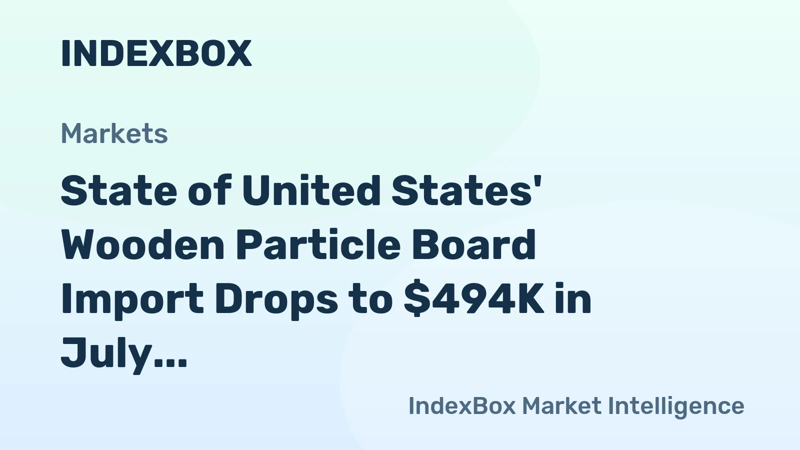 State of United States' Wooden Particle Board Import Drops to $494K in July 2023