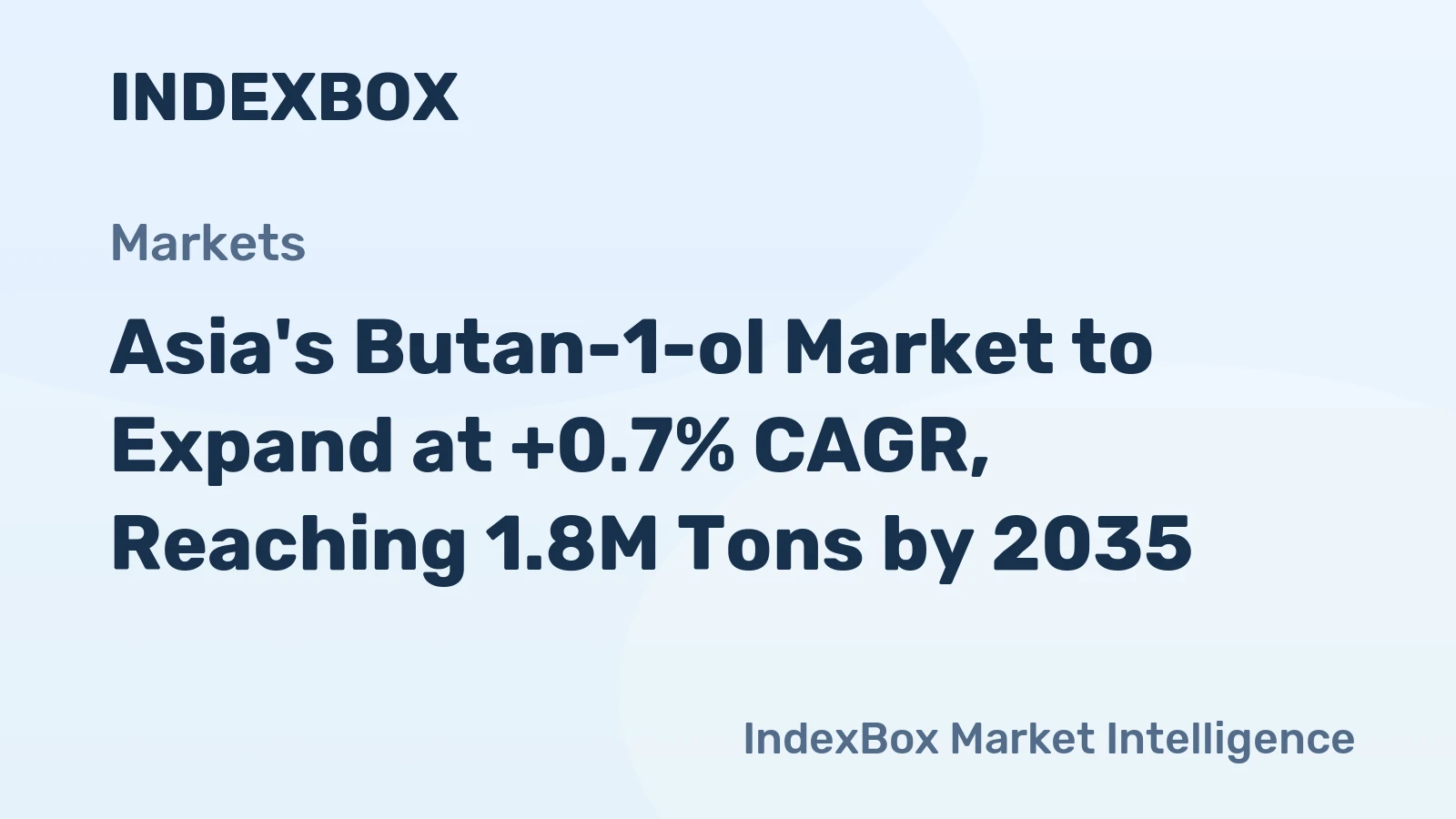 Asia's Butan-1-ol Market to Expand at +0.7% CAGR, Reaching 1.8M Tons by 2035