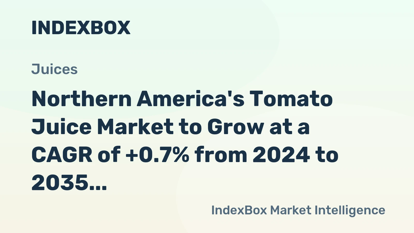 Northern America's Tomato Juice Market to Grow at a CAGR of +0.7% from 2024 to 2035