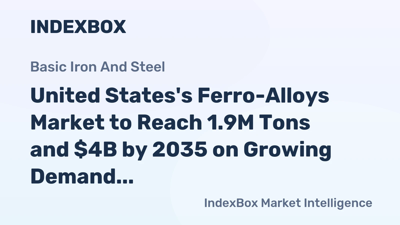 United States's Ferro-Alloys Market to Reach 1.9M Tons and $4B by 2035 on Growing Demand