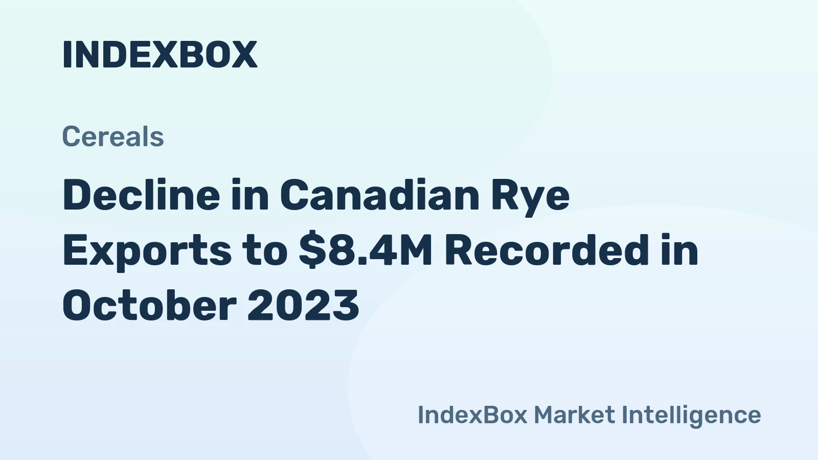 Decline in Canadian Rye Exports to $8.4M Recorded in October 2023
