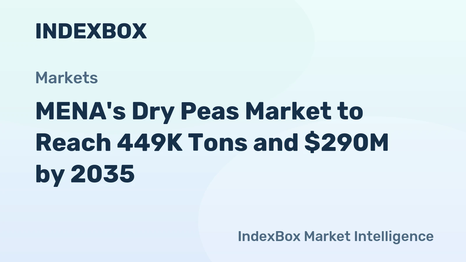 MENA's Dry Peas Market to Reach 449K Tons and $290M by 2035