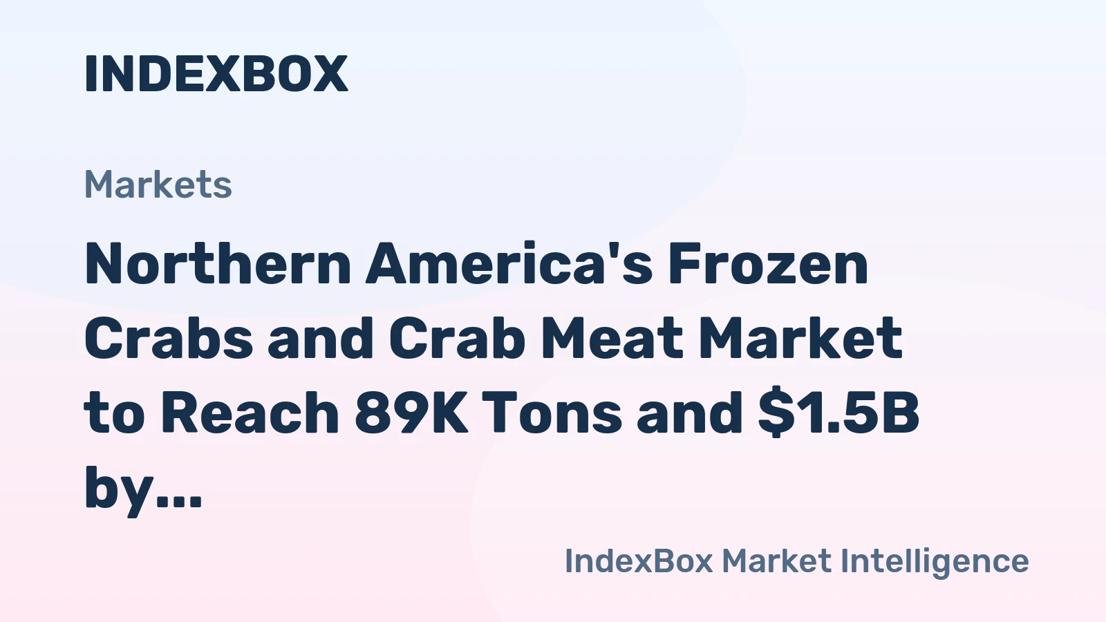 Northern America's Frozen Crabs and Crab Meat Market to Reach 89K Tons and $1.5B by 2035