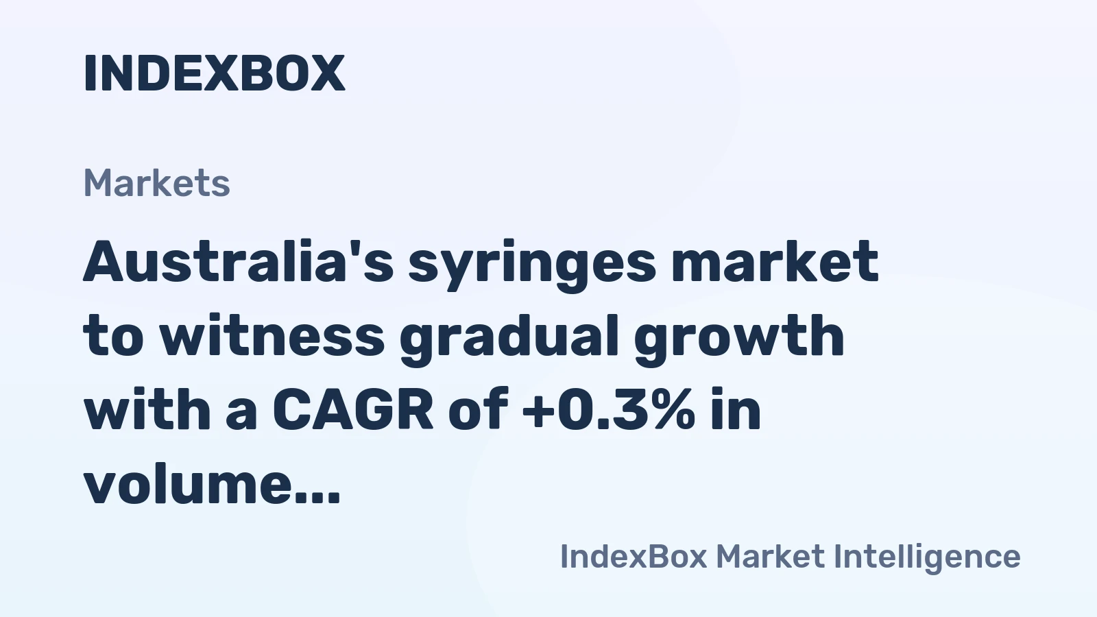 Australia's syringes market to witness gradual growth with a CAGR of +0.3% in volume and +0.5% in value from 2024 to 2035