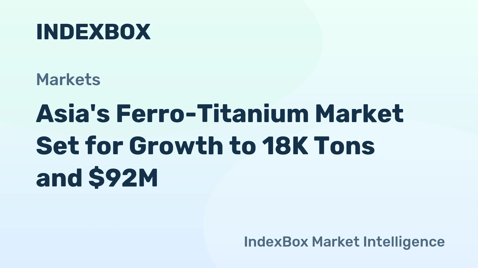 Asia's Ferro-Titanium Market Set for Growth to 18K Tons and $92M