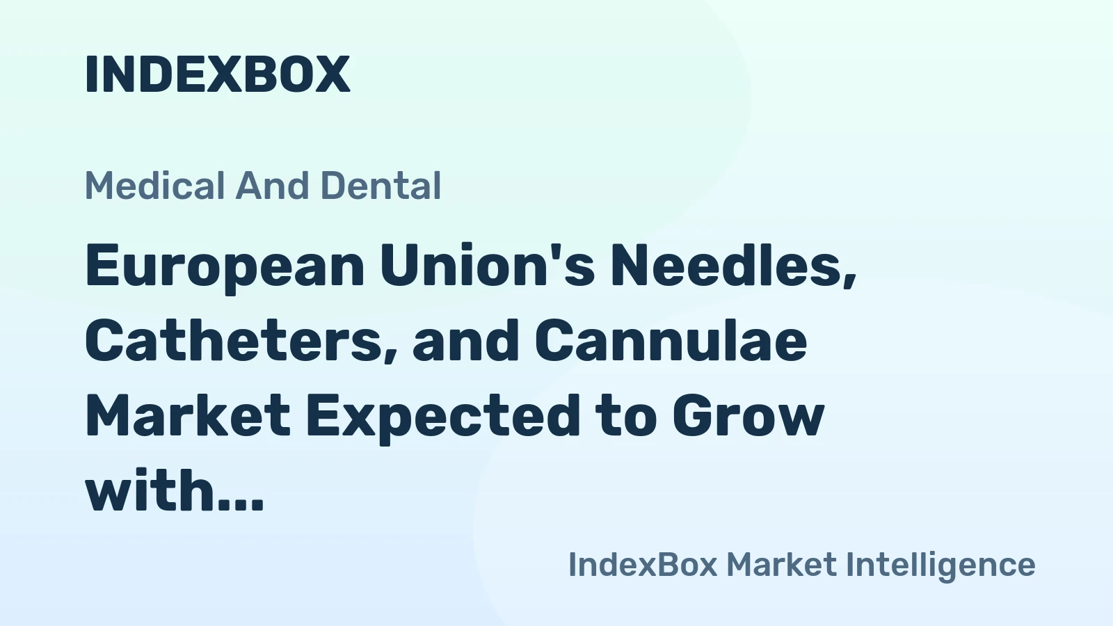 European Union's Needles, Catheters, and Cannulae Market Expected to Grow with a CAGR of +0.9% from 2024 to 2035