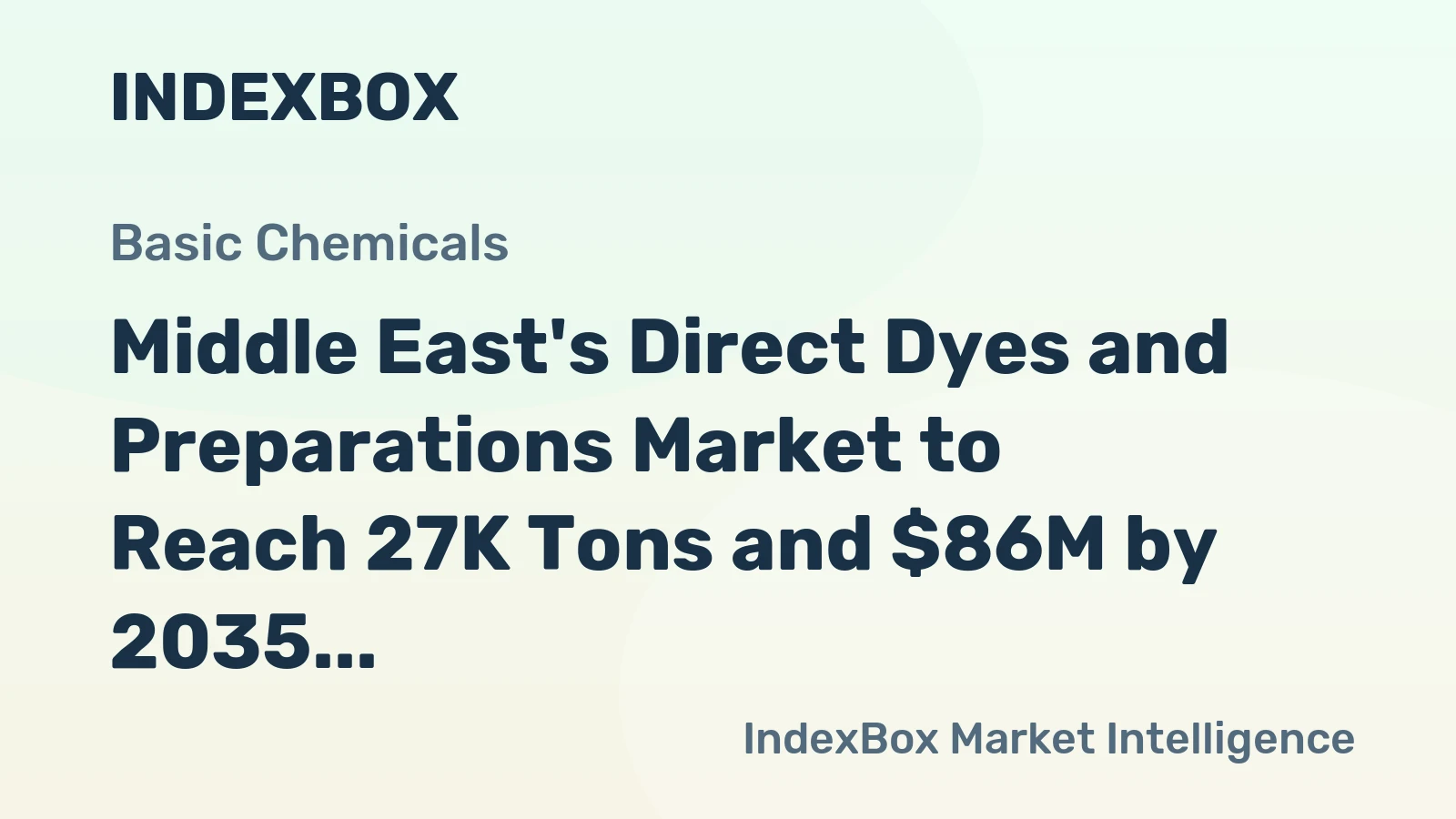 Middle East's Direct Dyes and Preparations Market to Reach 27K Tons and $86M by 2035