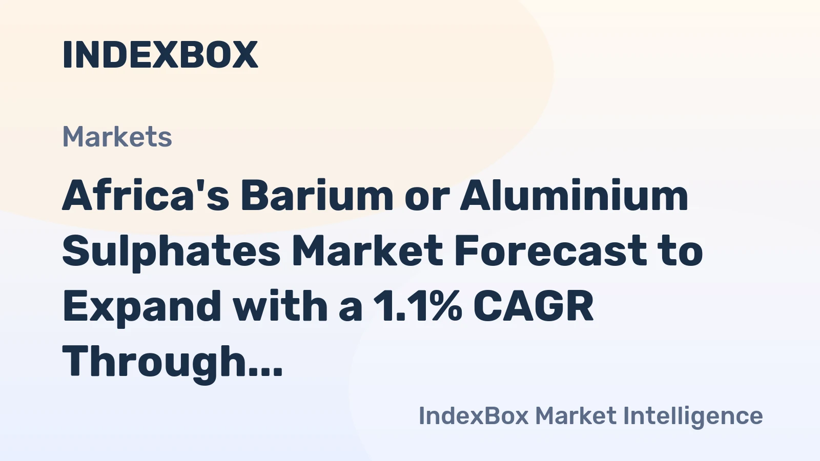 Africa's Barium or Aluminium Sulphates Market Forecast to Expand with a 1.1% CAGR Through 2035
