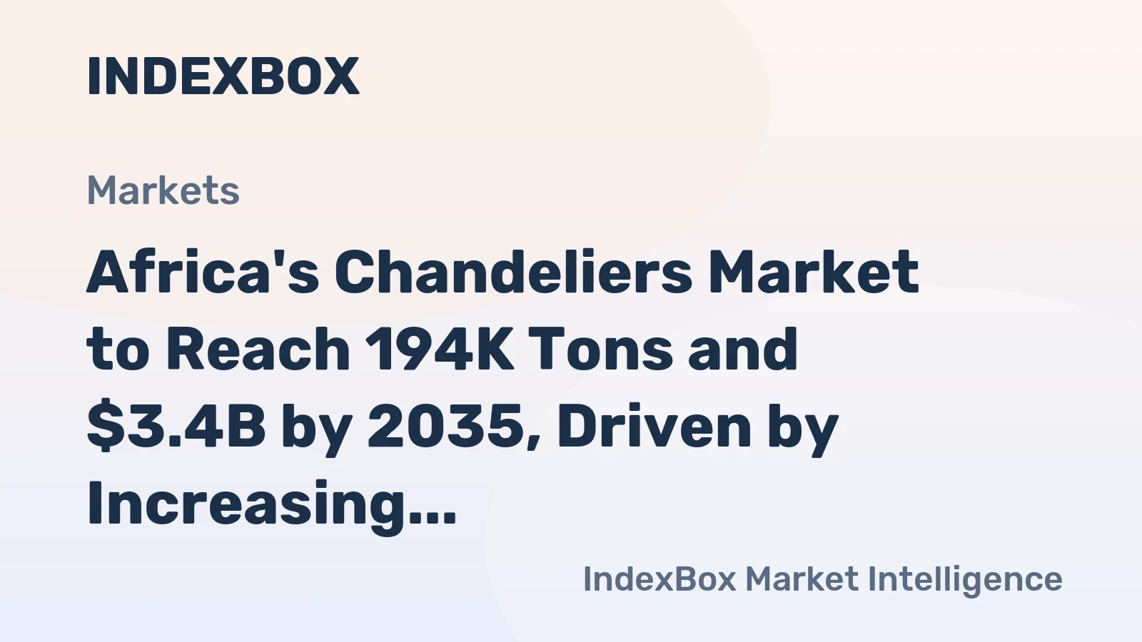 Africa's Chandeliers Market to Reach 194K Tons and $3.4B by 2035, Driven by Increasing Demand