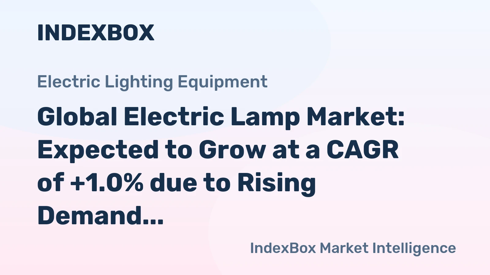 Global Electric Lamp Market: Expected to Grow at a CAGR of +1.0% due to Rising Demand Worldwide