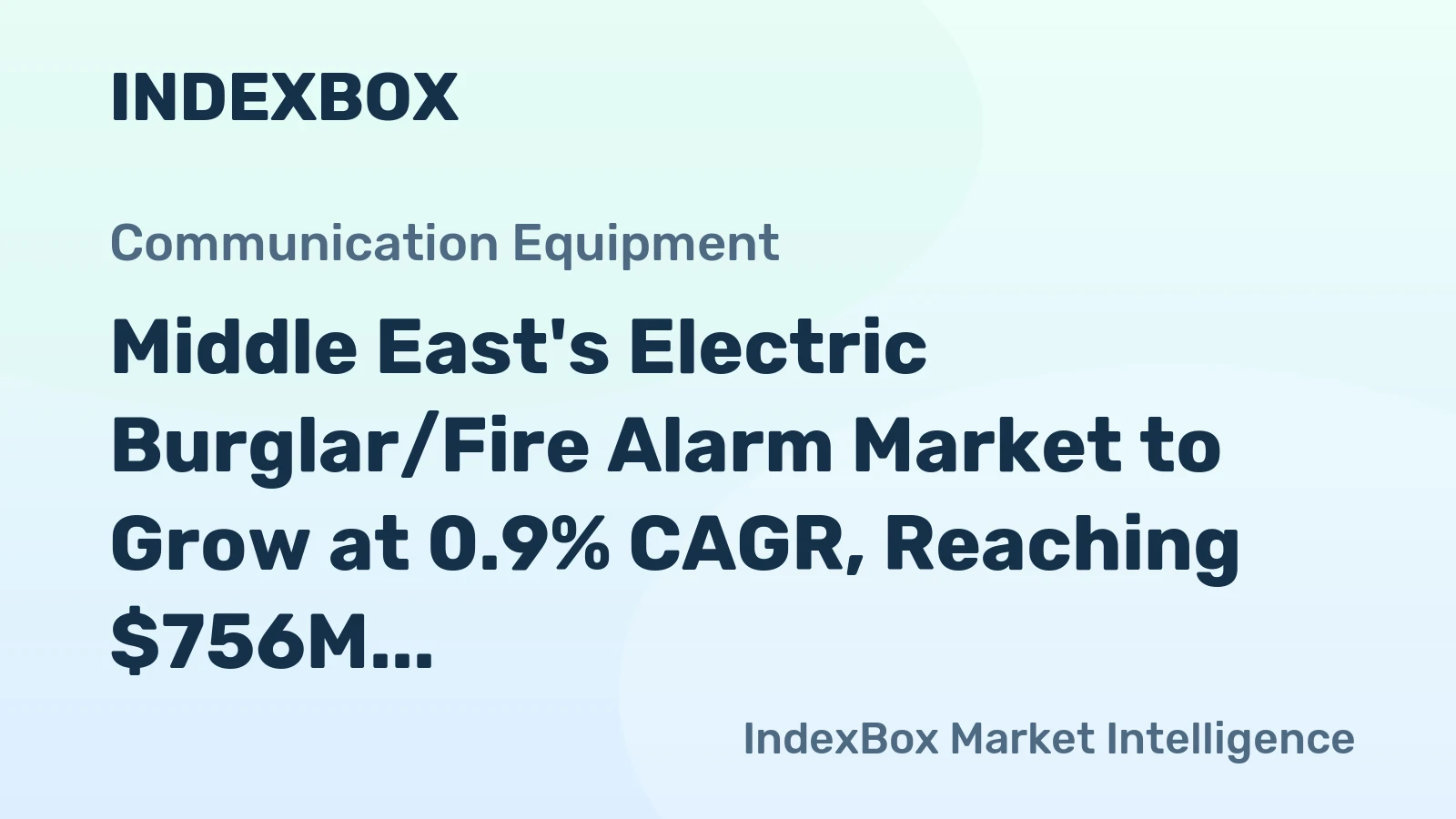 Middle East's Electric Burglar/Fire Alarm Market to Grow at 0.9% CAGR, Reaching $756M by 2035