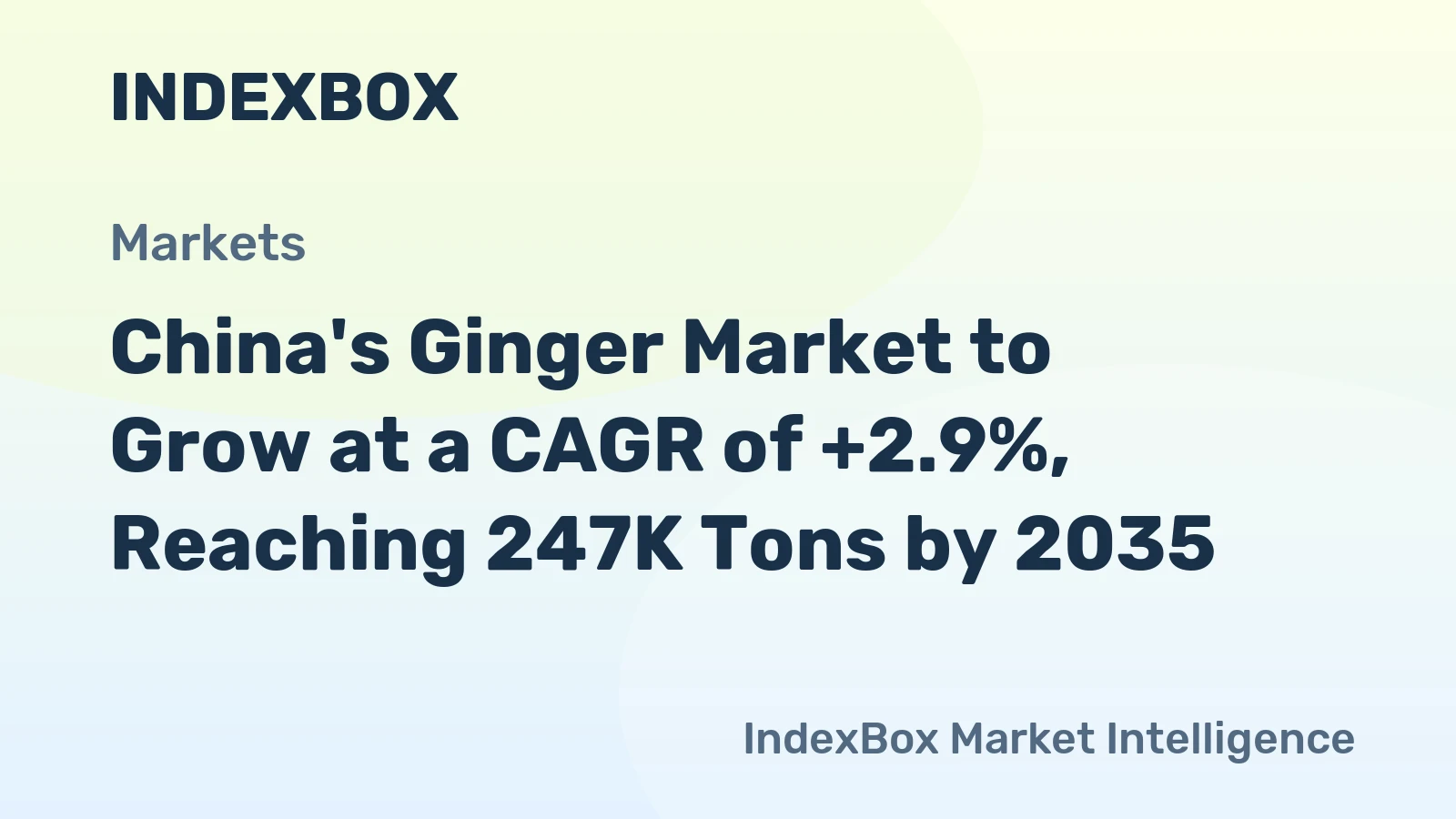 China's Ginger Market to Grow at a CAGR of +2.9%, Reaching 247K Tons by 2035