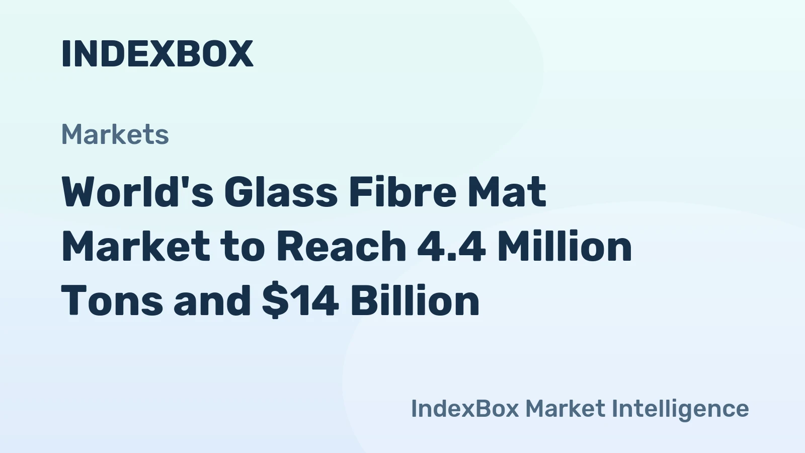 World's Glass Fibre Mat Market to Reach 4.4 Million Tons and $14 Billion