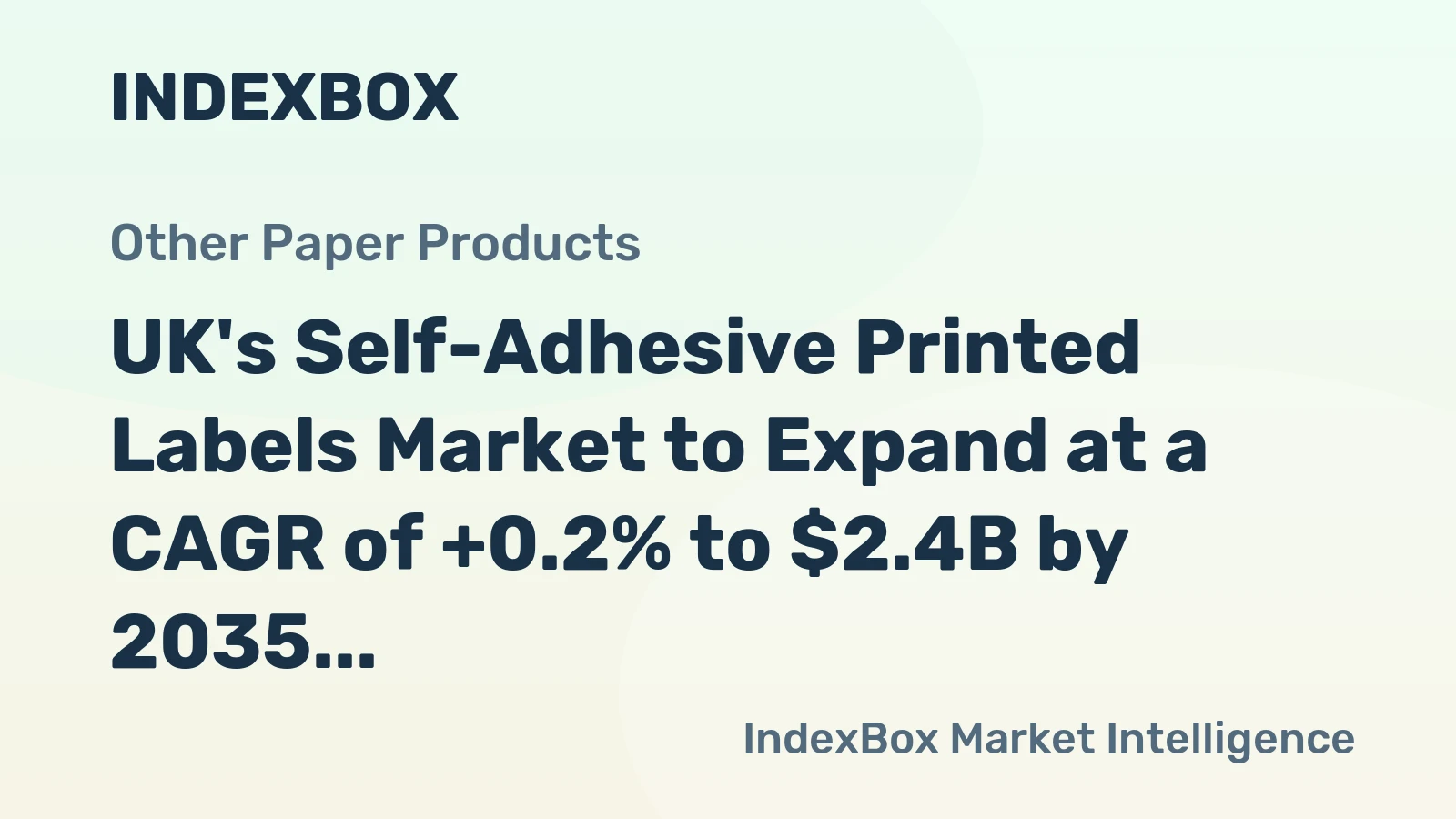 UK's Self-Adhesive Printed Labels Market to Expand at a CAGR of +0.2% to $2.4B by 2035