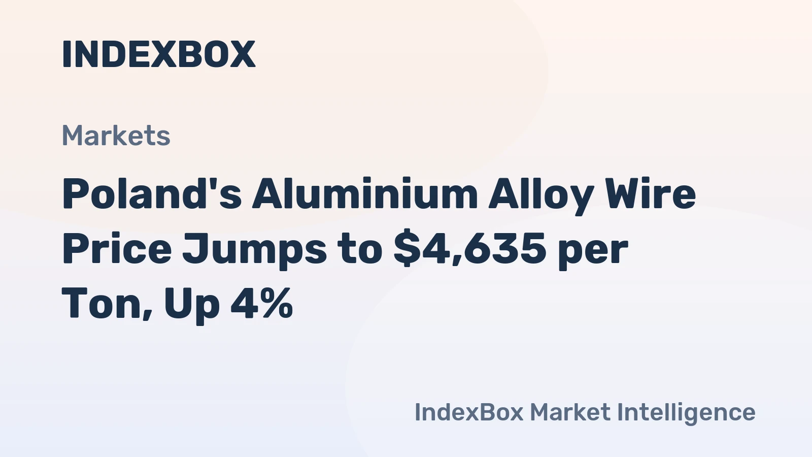Poland's Aluminium Alloy Wire Price Jumps to $4,635 per Ton, Up 4%