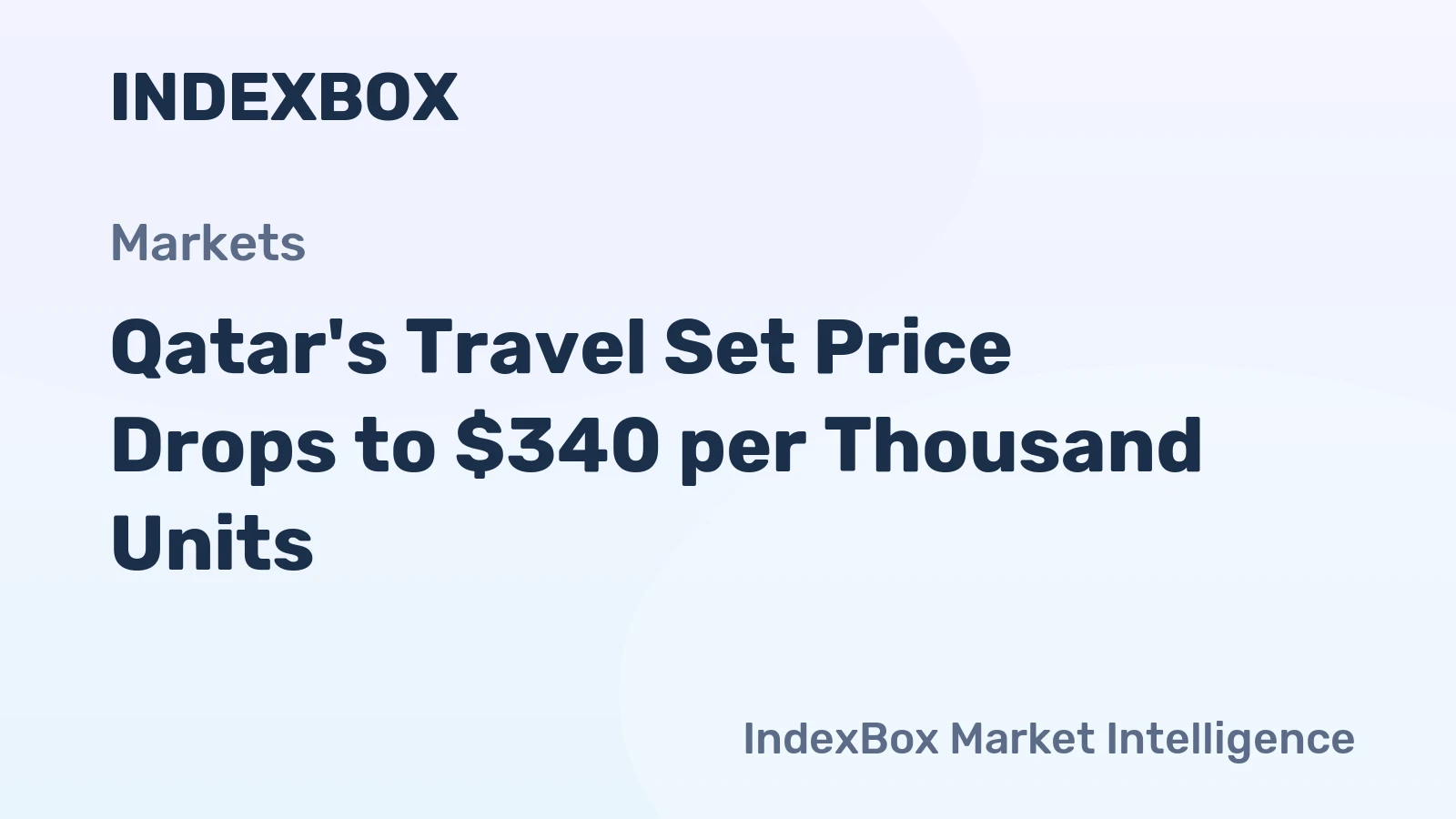Qatar's Travel Set Price Drops to $340 per Thousand Units