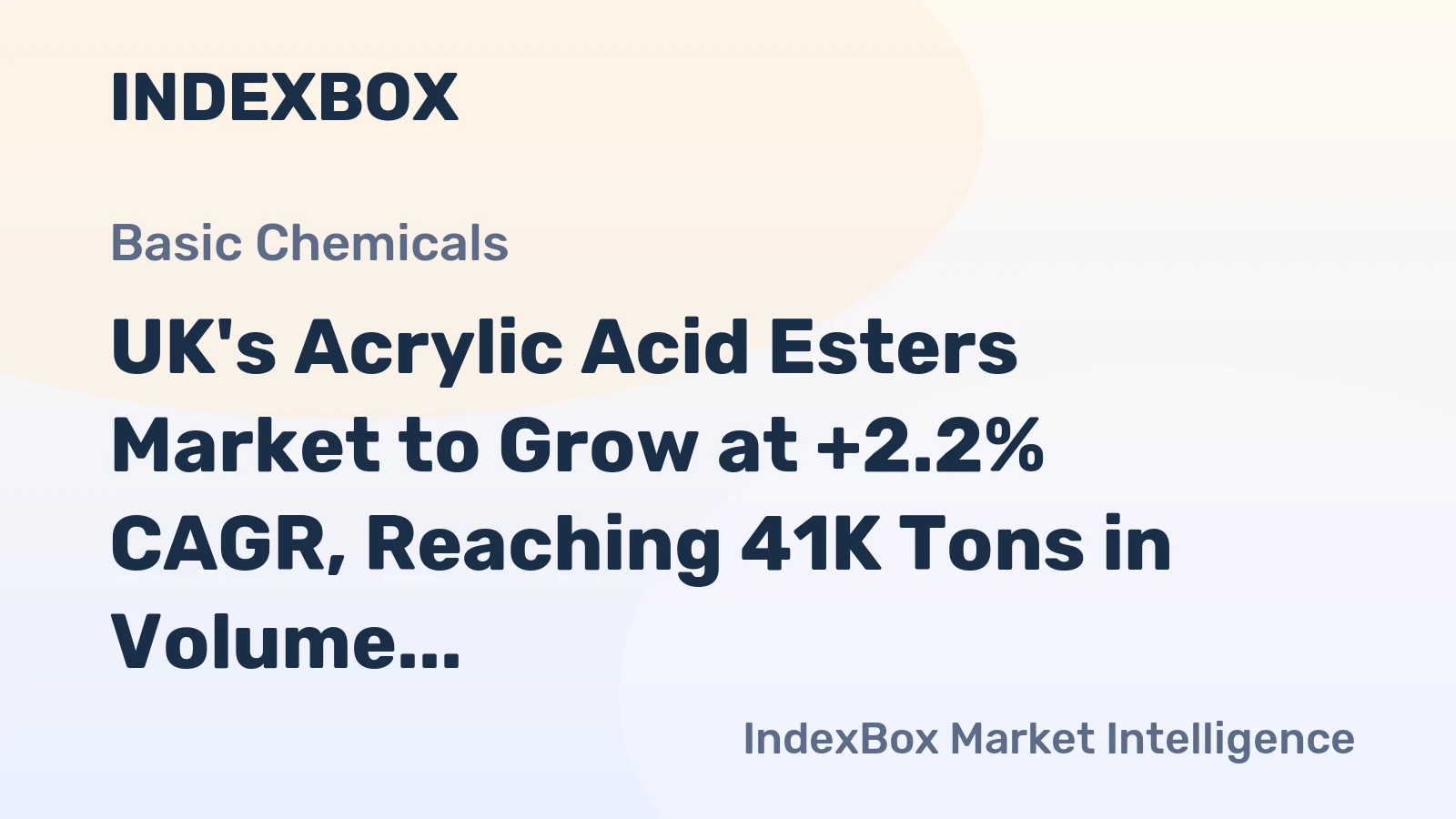 UK's Acrylic Acid Esters Market to Grow at +2.2% CAGR, Reaching 41K Tons in Volume and $111M in Value by 2035