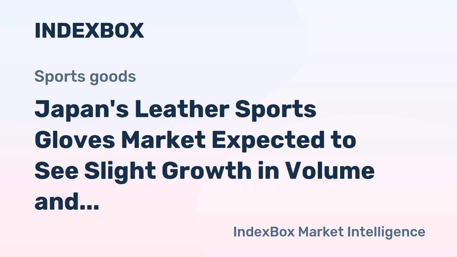 Japan's Leather Sports Gloves Market Expected to See Slight Growth in Volume and Value Over Next Decade