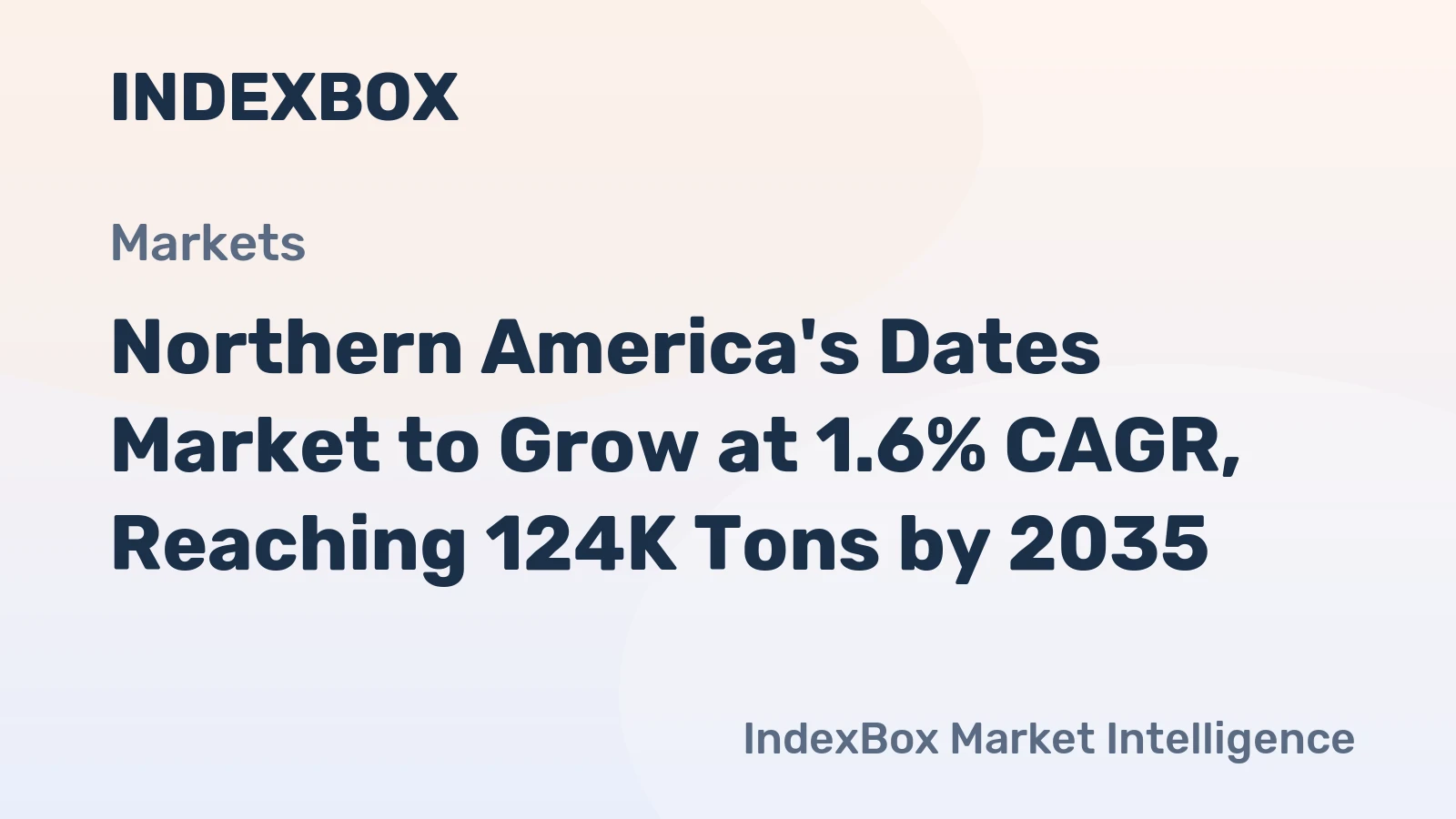 Northern America's Dates Market to Grow at 1.6% CAGR, Reaching 124K Tons by 2035