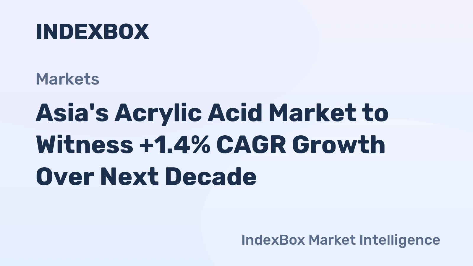 Asia's Acrylic Acid Market to Witness +1.4% CAGR Growth Over Next Decade