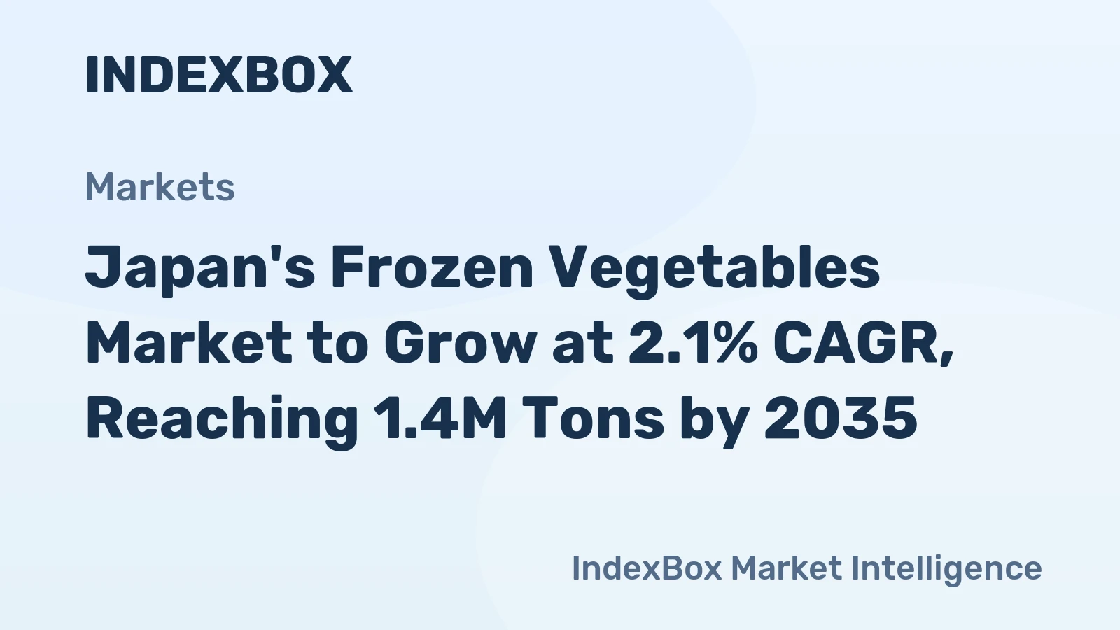 Japan's Frozen Vegetables Market to Grow at 2.1% CAGR, Reaching 1.4M Tons by 2035