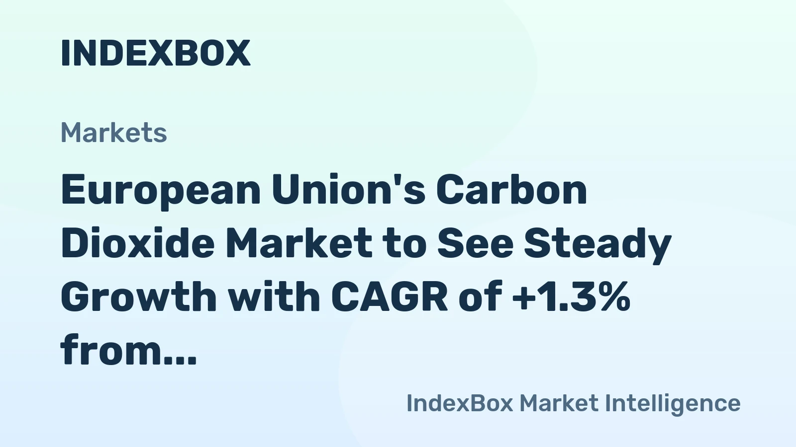 European Union's Carbon Dioxide Market to See Steady Growth with CAGR of +1.3% from 2024 to 2035
