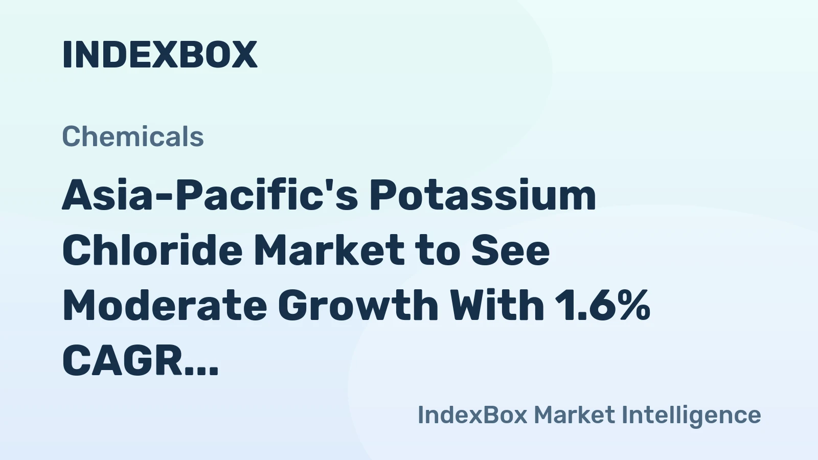 Asia-Pacific's Potassium Chloride Market to See Moderate Growth With 1.6% CAGR Through 2035