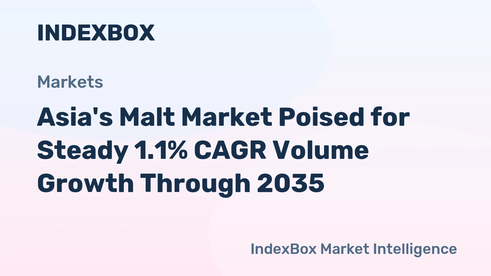 Asia's Malt Market Poised for Steady 1.1% CAGR Volume Growth Through 2035