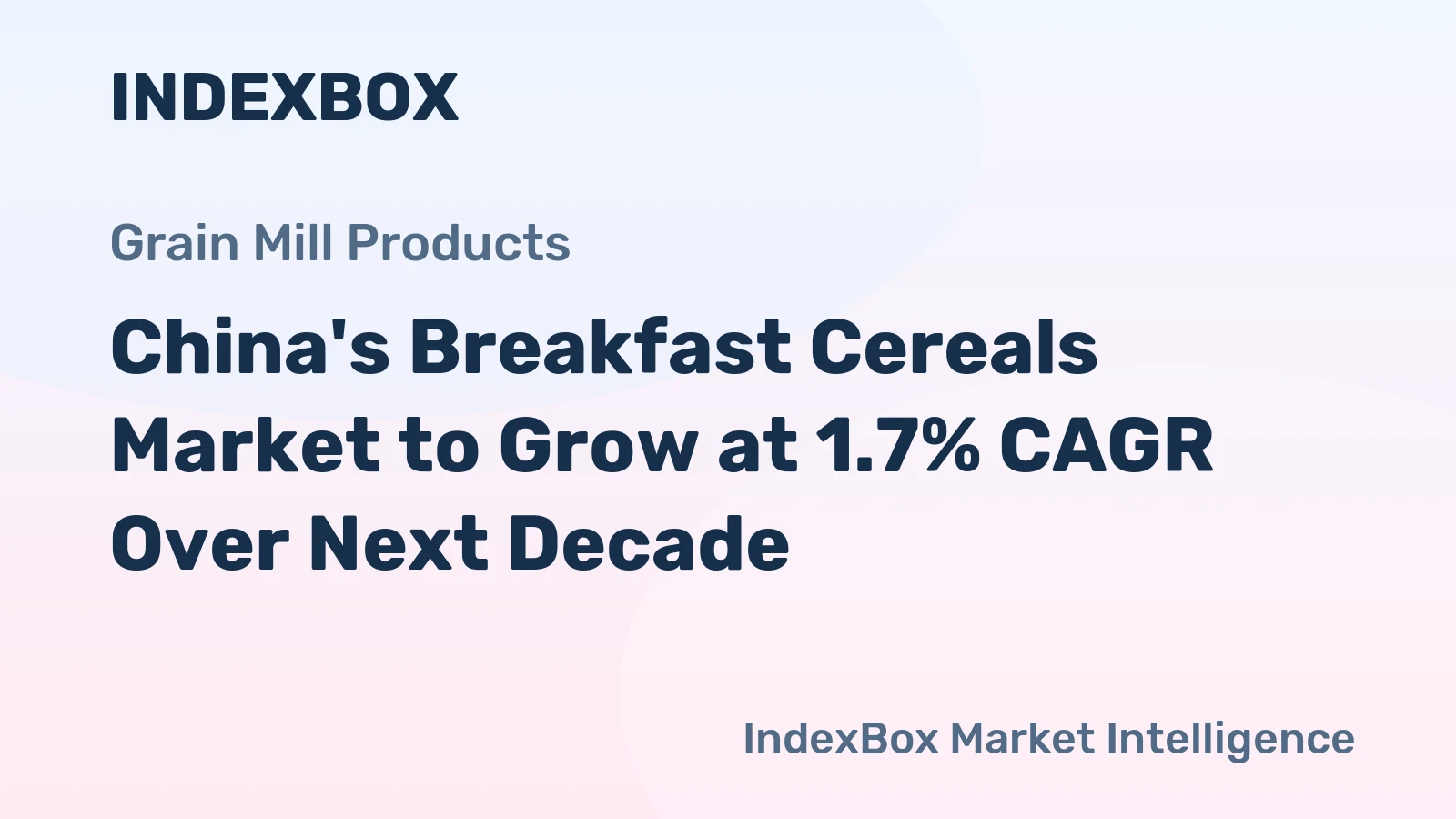 China's Breakfast Cereals Market to Grow at 1.7% CAGR Over Next Decade