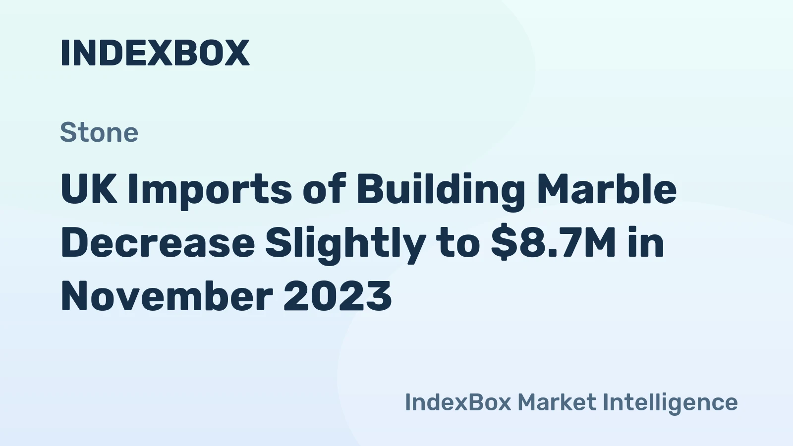 UK Imports of Building Marble Decrease Slightly to $8.7M in November 2023
