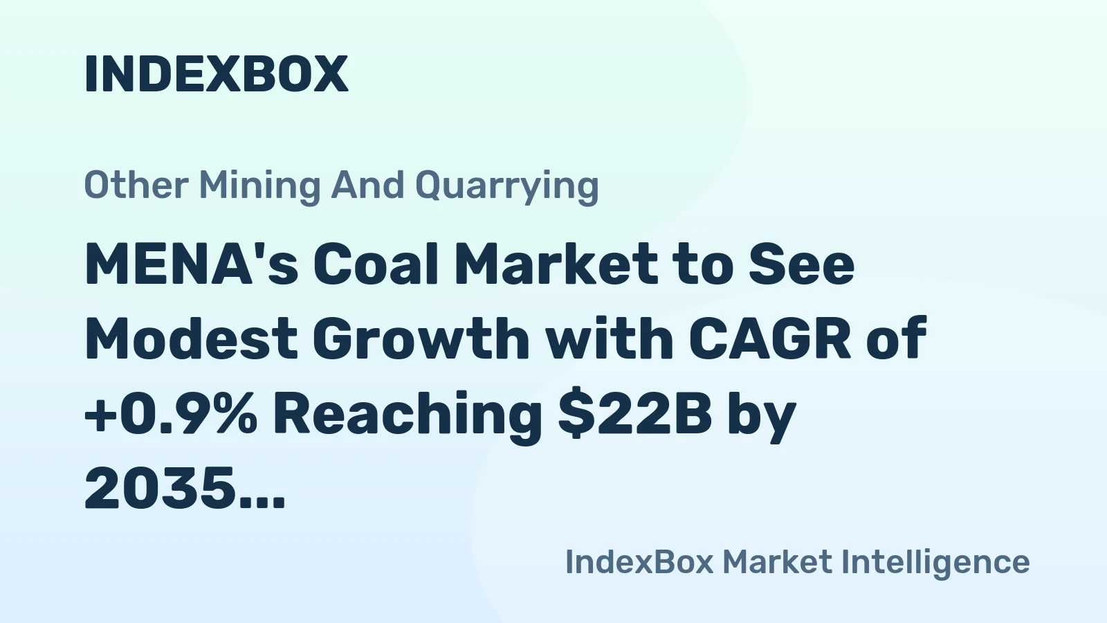 MENA's Coal Market to See Modest Growth with CAGR of +0.9% Reaching $22B by 2035