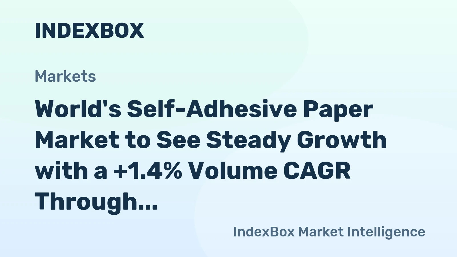 World's Self-Adhesive Paper Market to See Steady Growth with a +1.4% Volume CAGR Through 2035