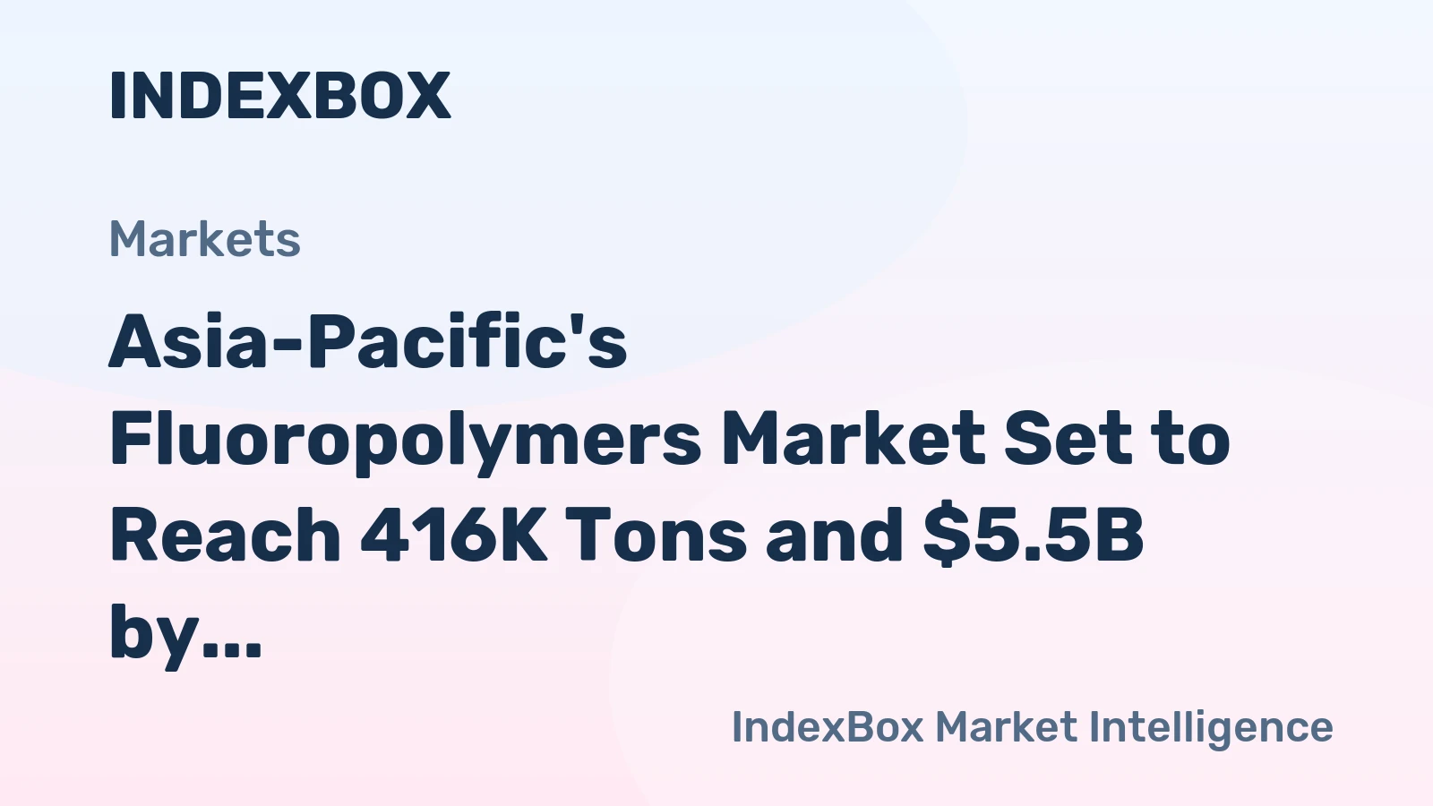 Asia-Pacific's Fluoropolymers Market Set to Reach 416K Tons and $5.5B by 2035