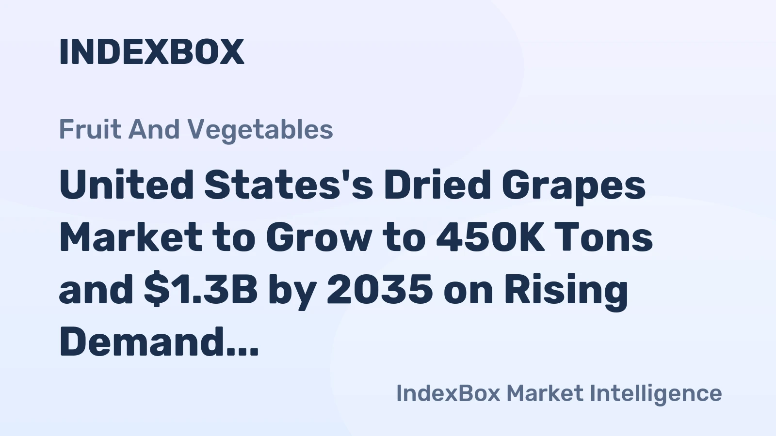 United States's Dried Grapes Market to Grow to 450K Tons and $1.3B by 2035 on Rising Demand