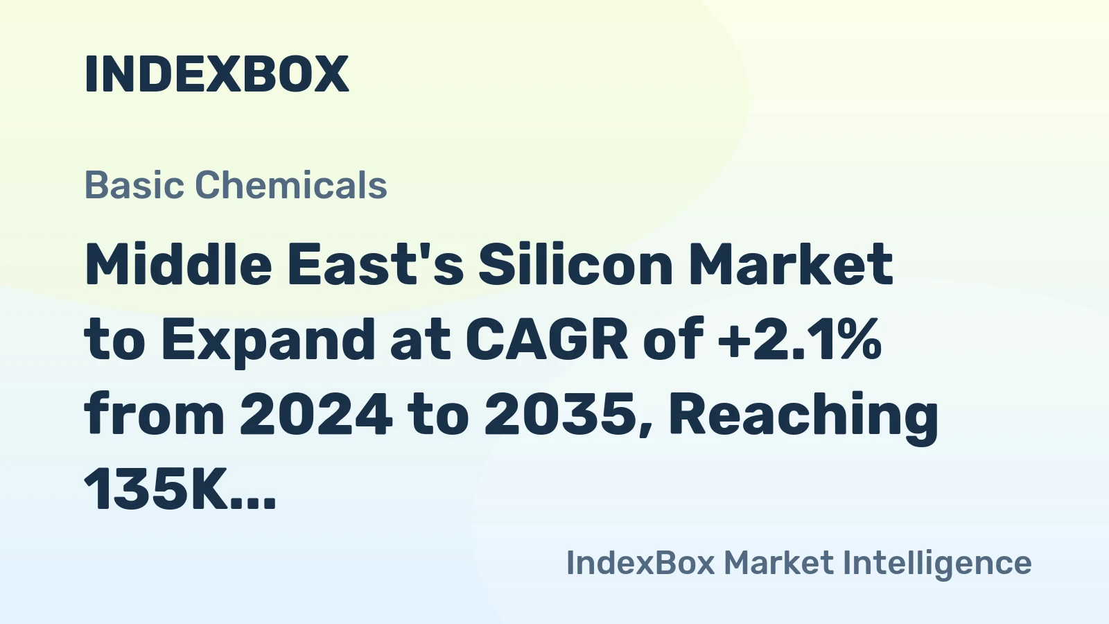 Middle East's Silicon Market to Expand at CAGR of +2.1% from 2024 to 2035, Reaching 135K Tons