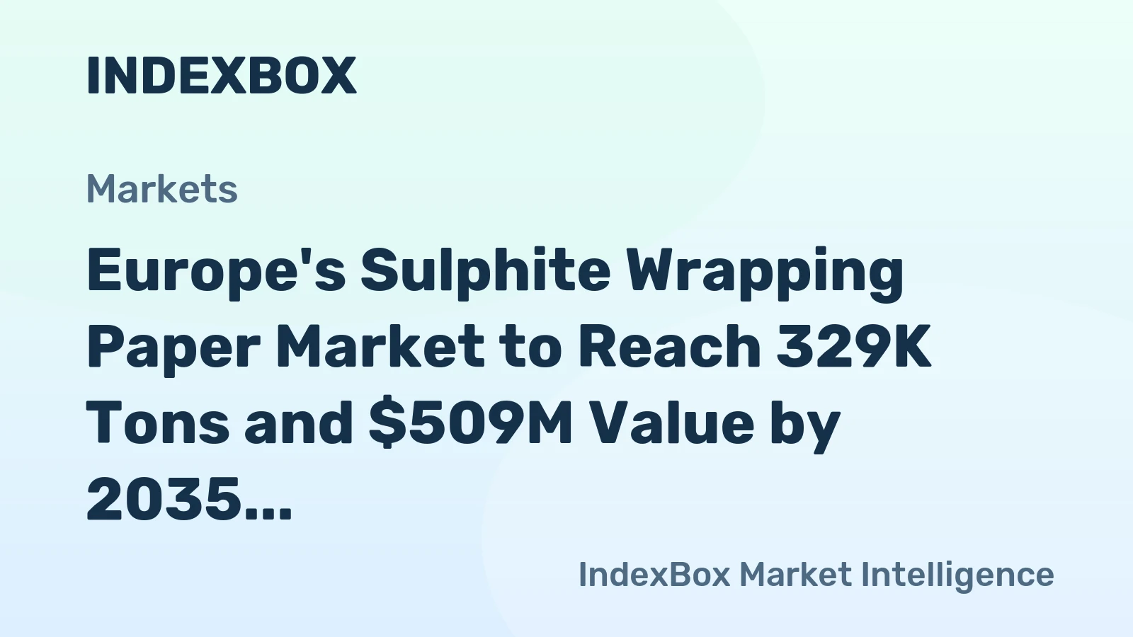 Europe's Sulphite Wrapping Paper Market to Reach 329K Tons and $509M Value by 2035, Driven by Rising Demand