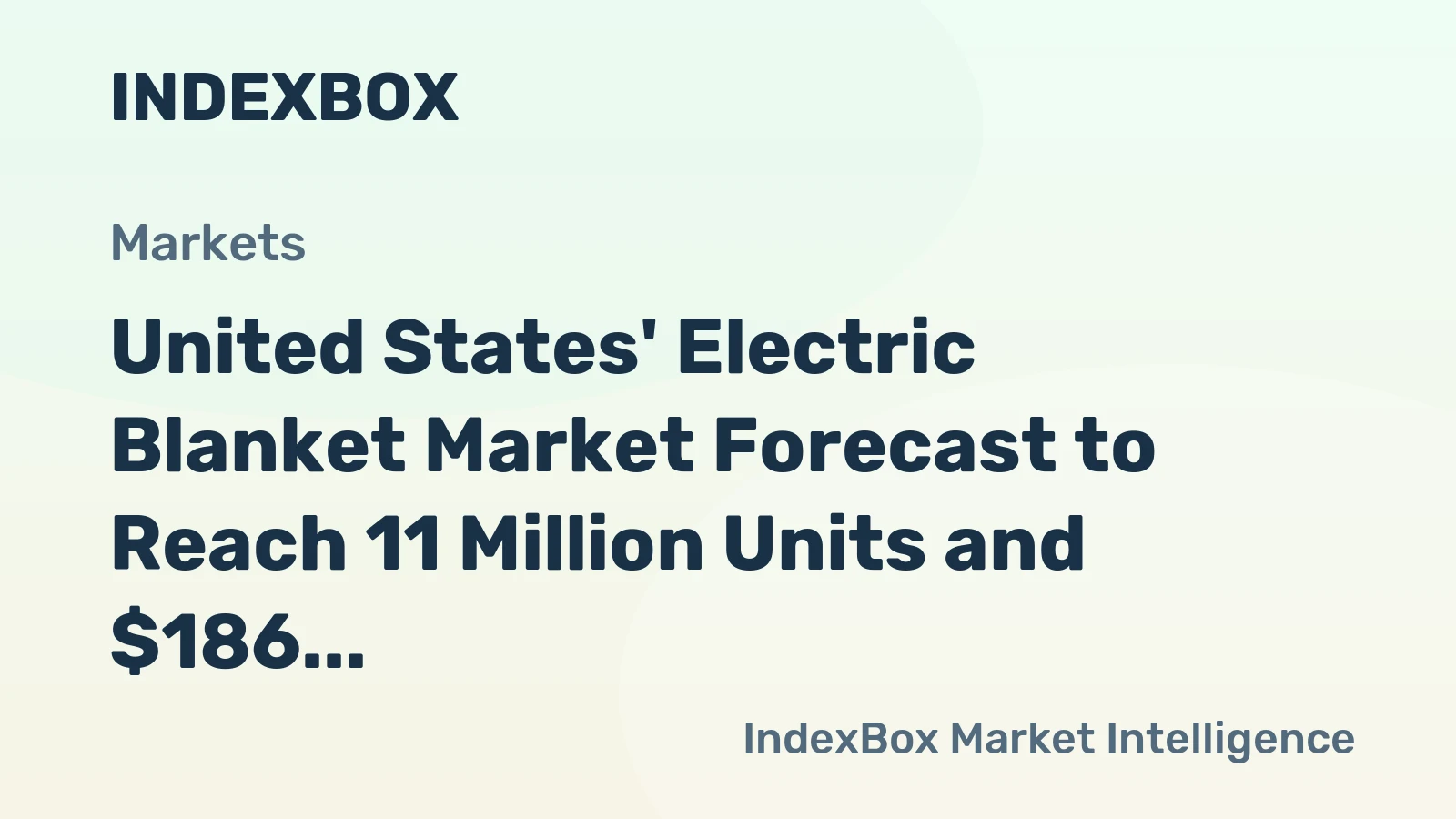 United States' Electric Blanket Market Forecast to Reach 11 Million Units and $186 Million