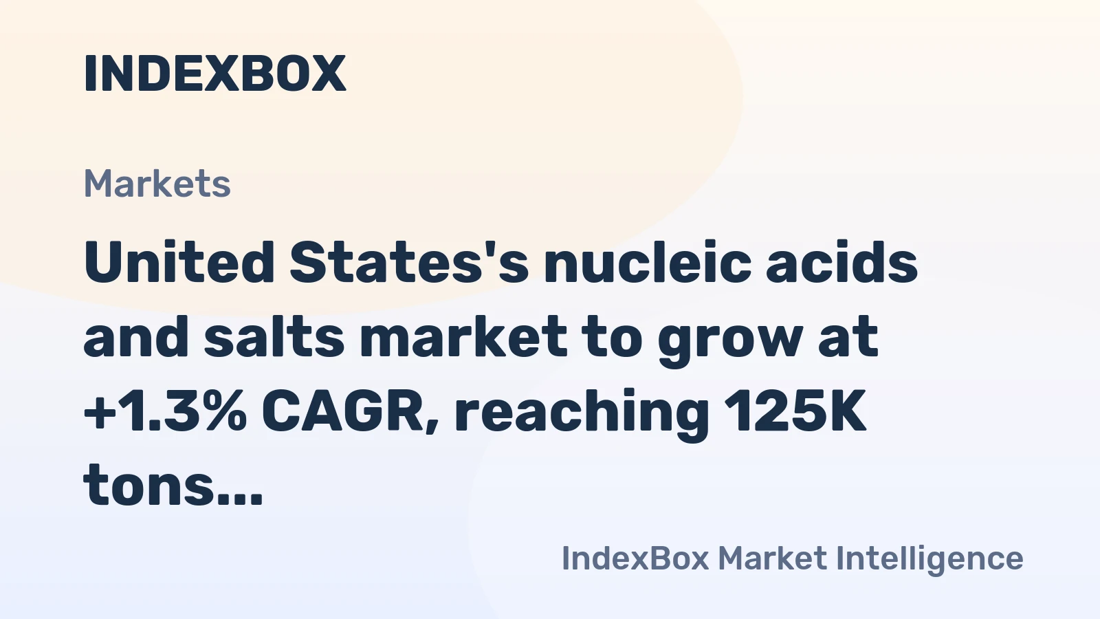 United States's nucleic acids and salts market to grow at +1.3% CAGR, reaching 125K tons by 2035