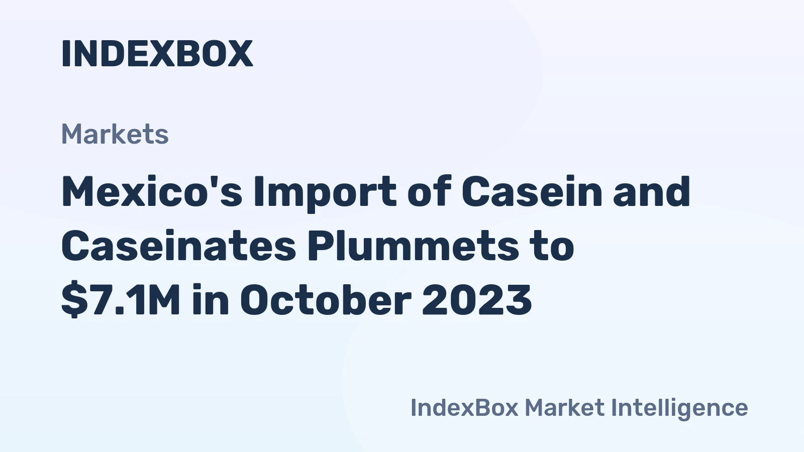 Mexico's Import of Casein and Caseinates Plummets to $7.1M in October 2023