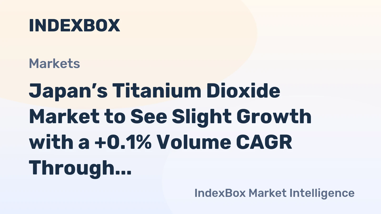Japan’s Titanium Dioxide Market to See Slight Growth with a +0.1% Volume CAGR Through 2035