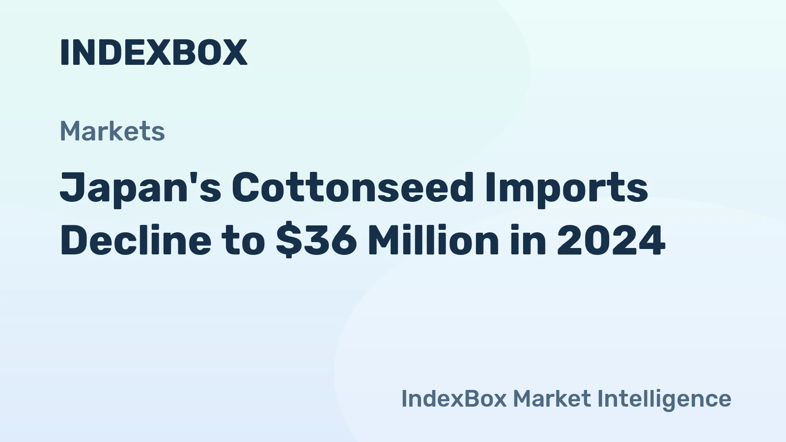 Japan's Cottonseed Imports Decline to $36 Million in 2024