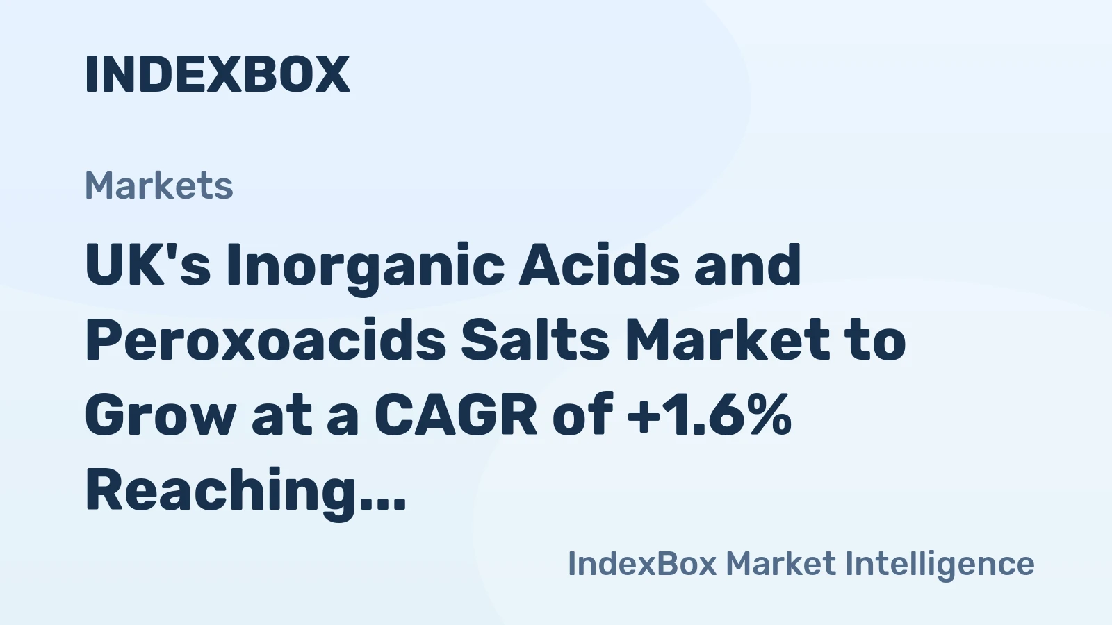 UK's Inorganic Acids and Peroxoacids Salts Market to Grow at a CAGR of +1.6% Reaching $16M by 2035