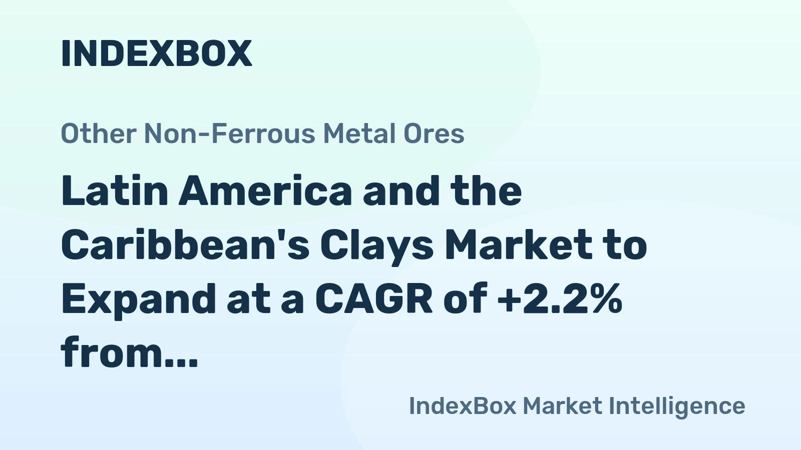 Latin America and the Caribbean's Clays Market to Expand at a CAGR of +2.2% from 2024 to 2035