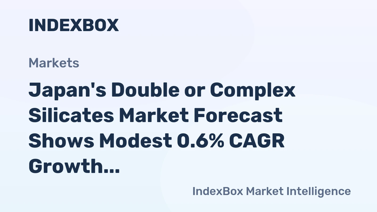 Japan's Double or Complex Silicates Market Forecast Shows Modest 0.6% CAGR Growth Through 2035