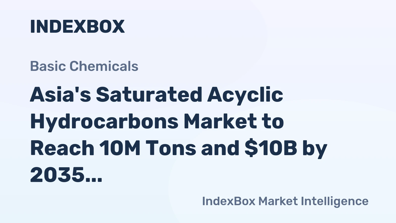 Asia's Saturated Acyclic Hydrocarbons Market to Reach 10M Tons and $10B by 2035