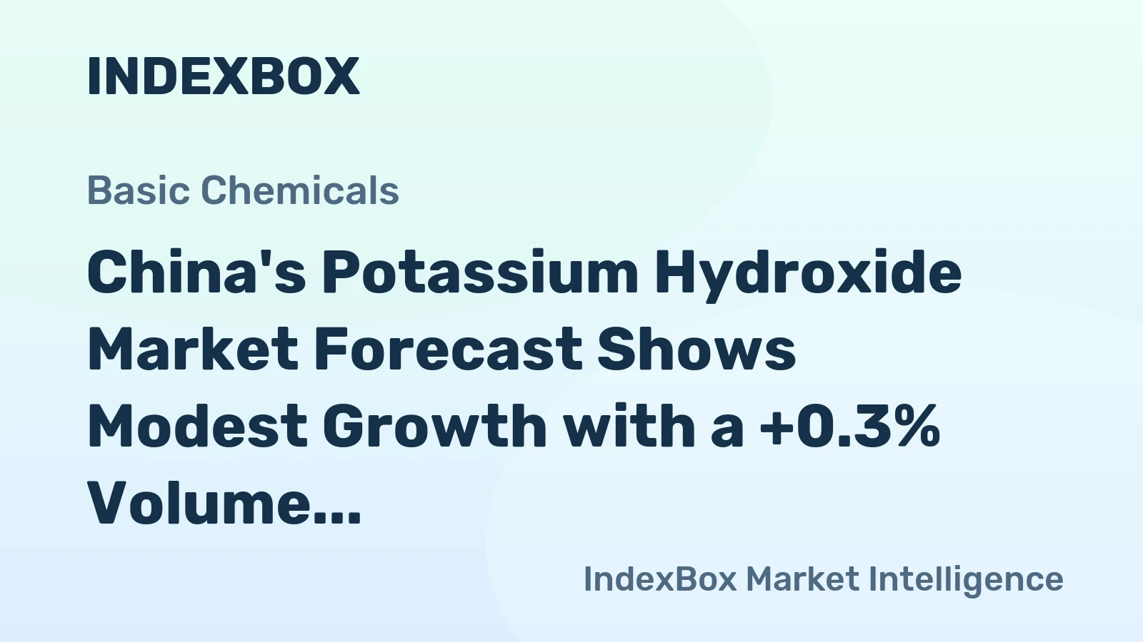 China's Potassium Hydroxide Market Forecast Shows Modest Growth with a +0.3% Volume CAGR