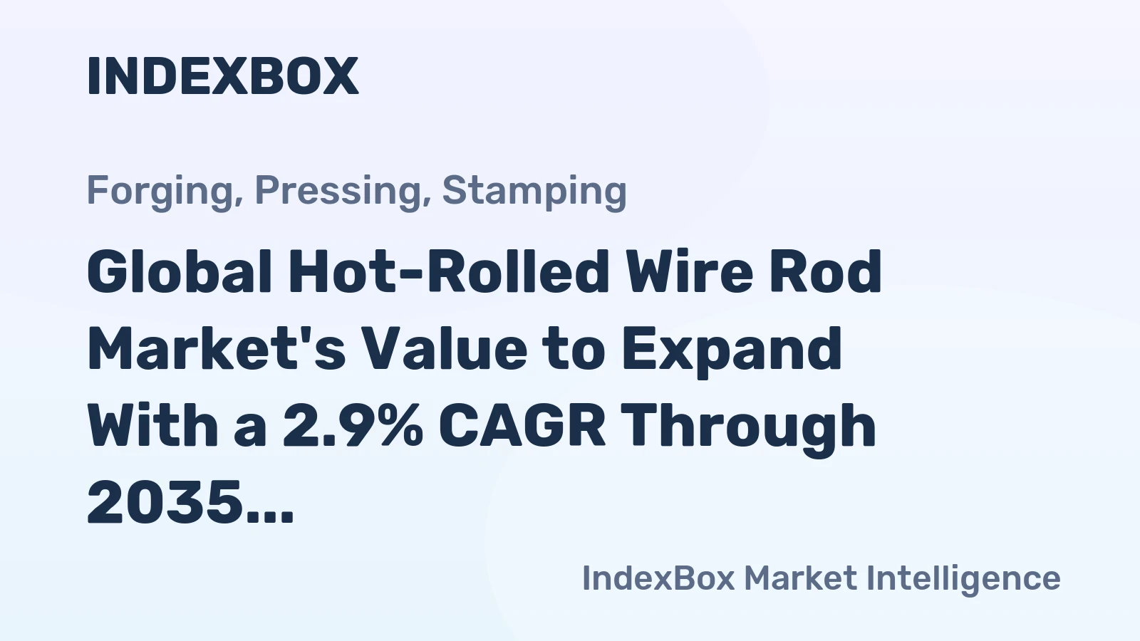 Global Hot-Rolled Wire Rod Market's Value to Expand With a 2.9% CAGR Through 2035