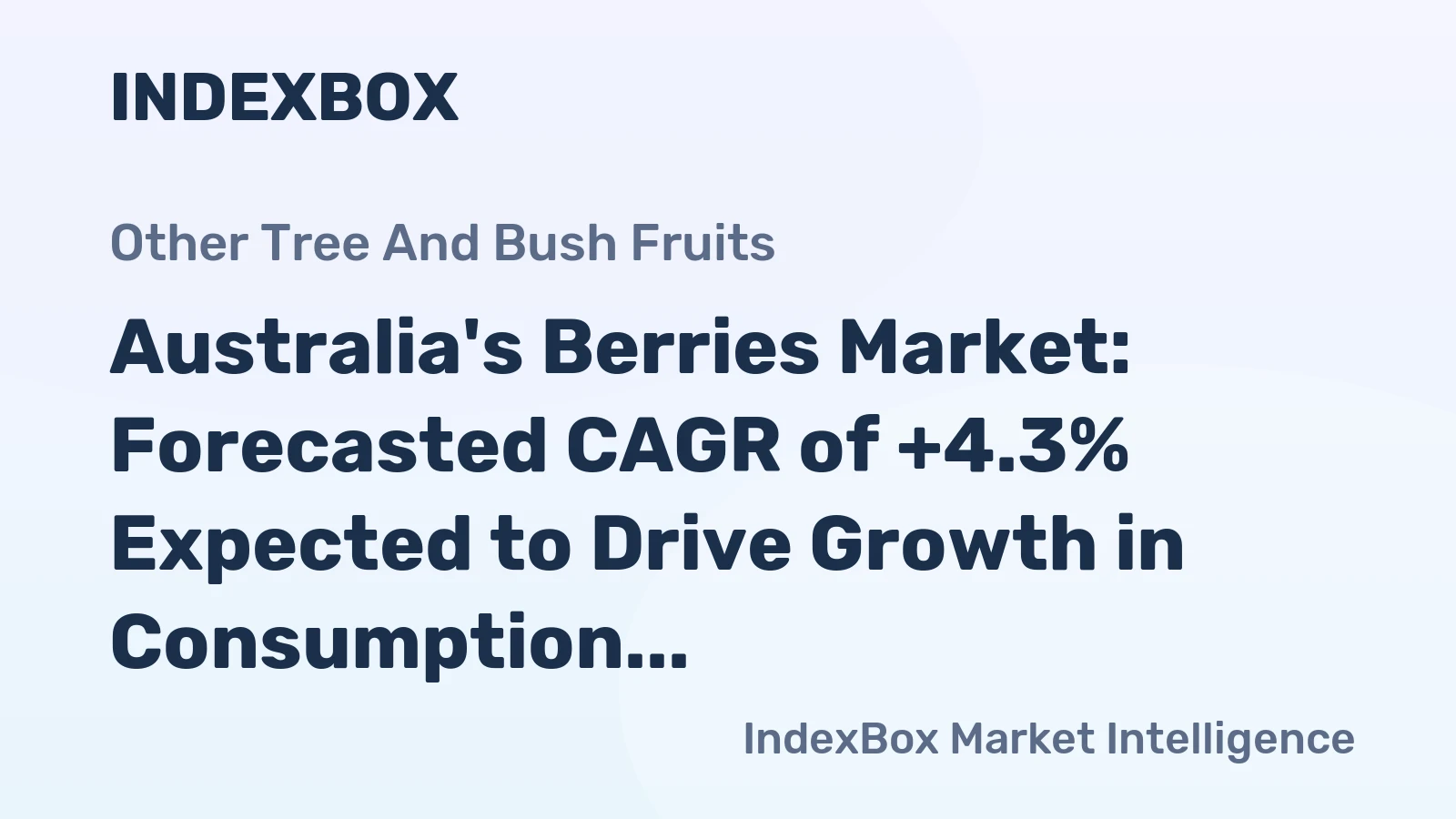 Australia's Berries Market: Forecasted CAGR of +4.3% Expected to Drive Growth in Consumption Trends